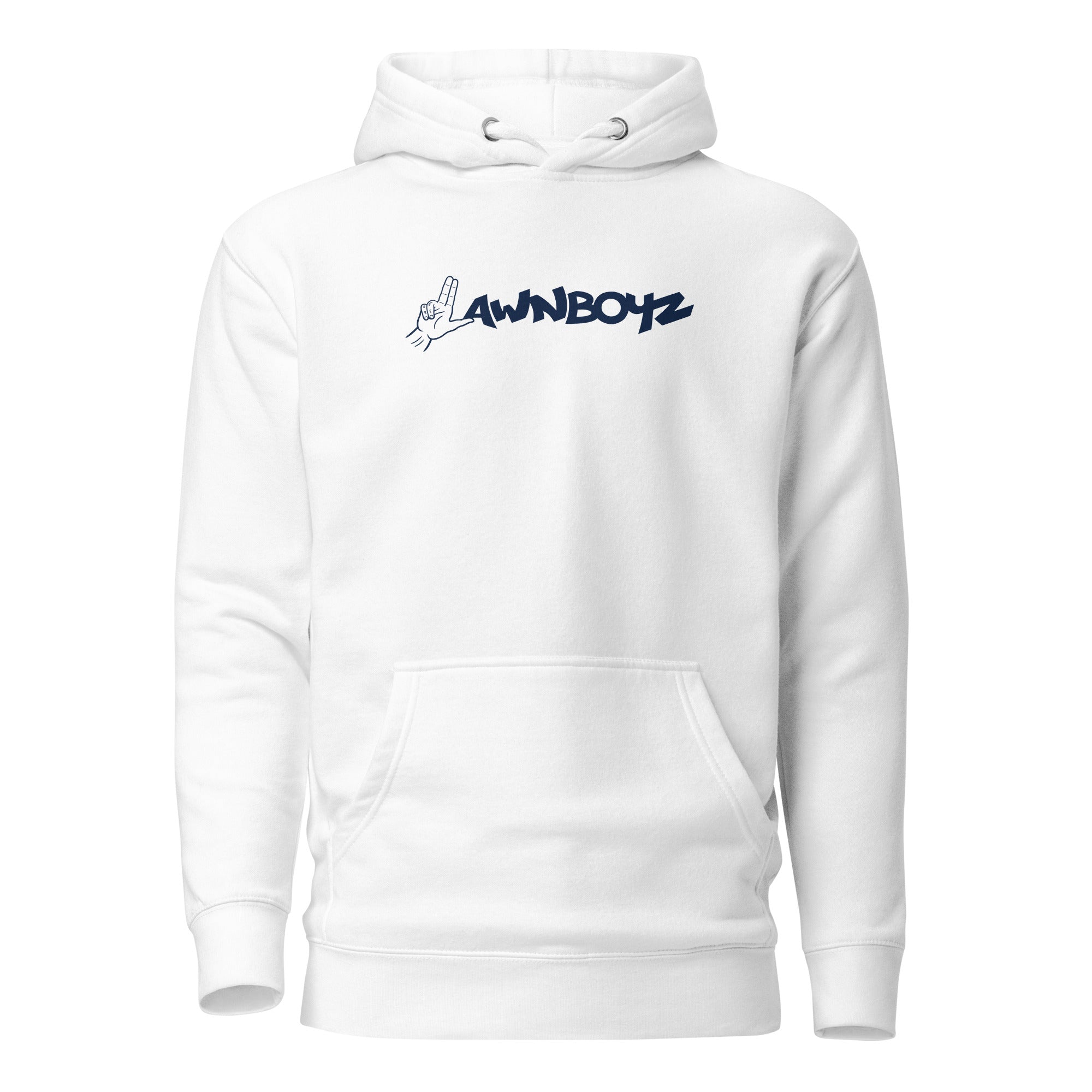 LAWNBOYZ - RBU White Logo Hoodie – ATH ECO